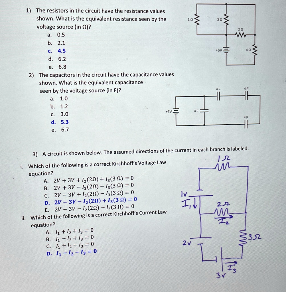 [GET ANSWER] 1 the resistors in the circuit have the resistance values shown what is the ...