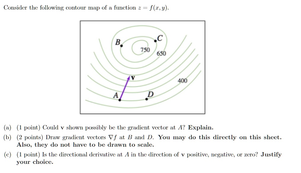 SOLVED: Consider the following contour map of a function 2 = f(s,y) B ...