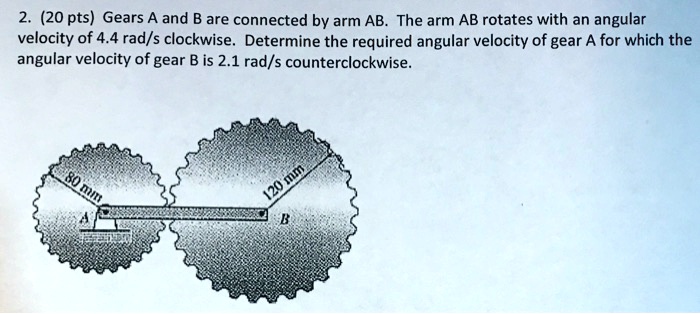 2. (20 pts) Gears A and B are connected by arm AB. The arm...