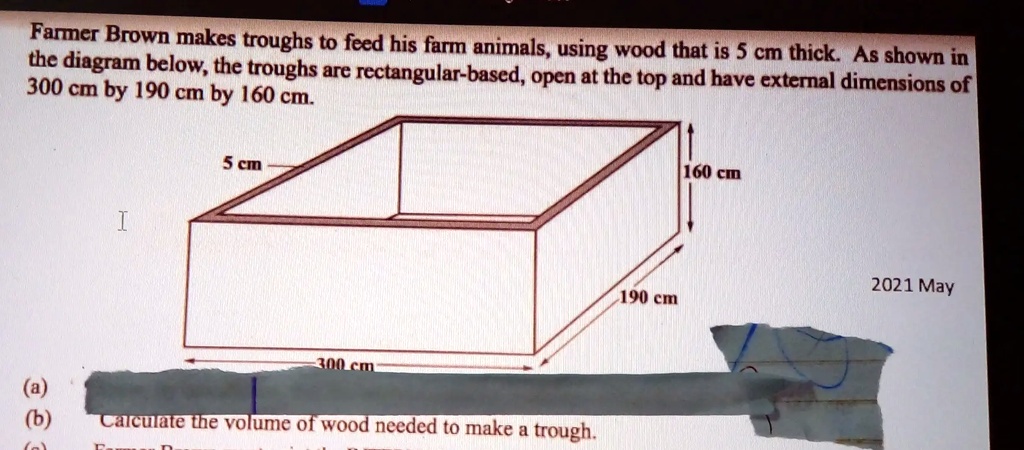 Farmer Brown makes troughs to feed his farm animals, as shown in the ...