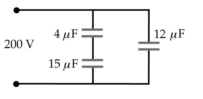 for the circuit shown below find a the total equivalent capacitance ...