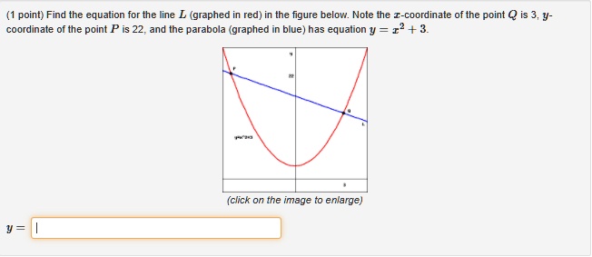 SOLVED: Find the equation for the line (graphed red) in the figure ...
