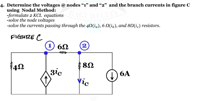 SOLVED: Determine the voltages at nodes SOLVED: Determine the voltages at nodes