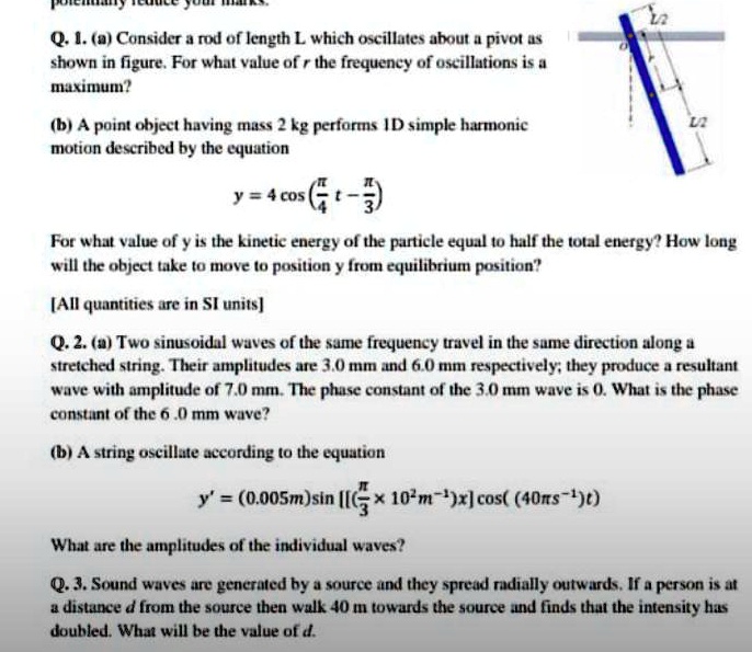 SOLVED: Kindly help me to solve these questions. Q1. Consider a rod of ...