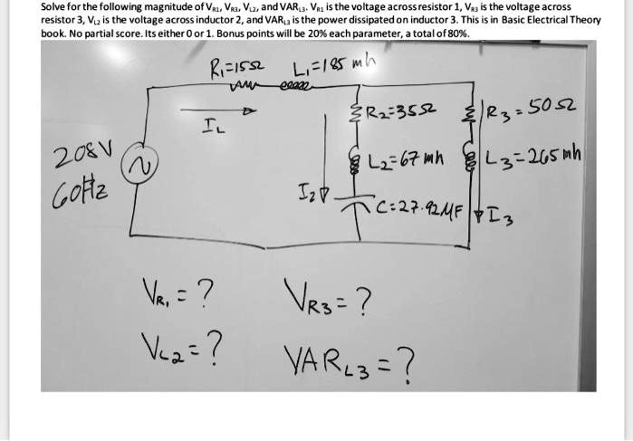 resistor 1 v is the voltage across resistor 3 vu is the voltage across ...