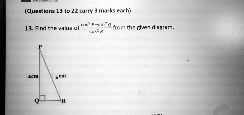 SOLVED: 'Find the value of cos square p minus sin square q by cos ...