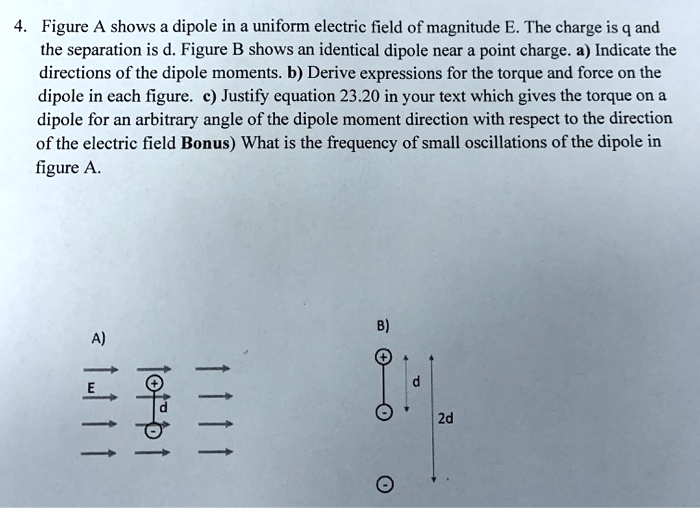 SOLVED: Figure A shows a dipole in a uniform electric field of ...