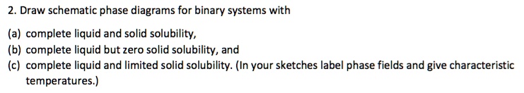 2. Draw schematic phase diagrams for binary systems with (a) complete liquid and solid ...
