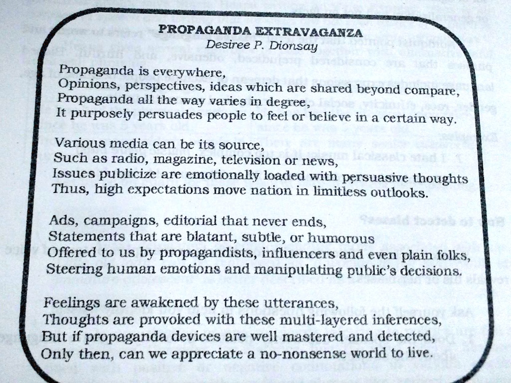 1 based on the poem that you just read where can we usually find ...