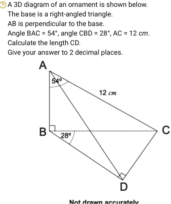Solved: A 3d Diagram Of An Ornament Is Shown Below: The Base Is A Right 