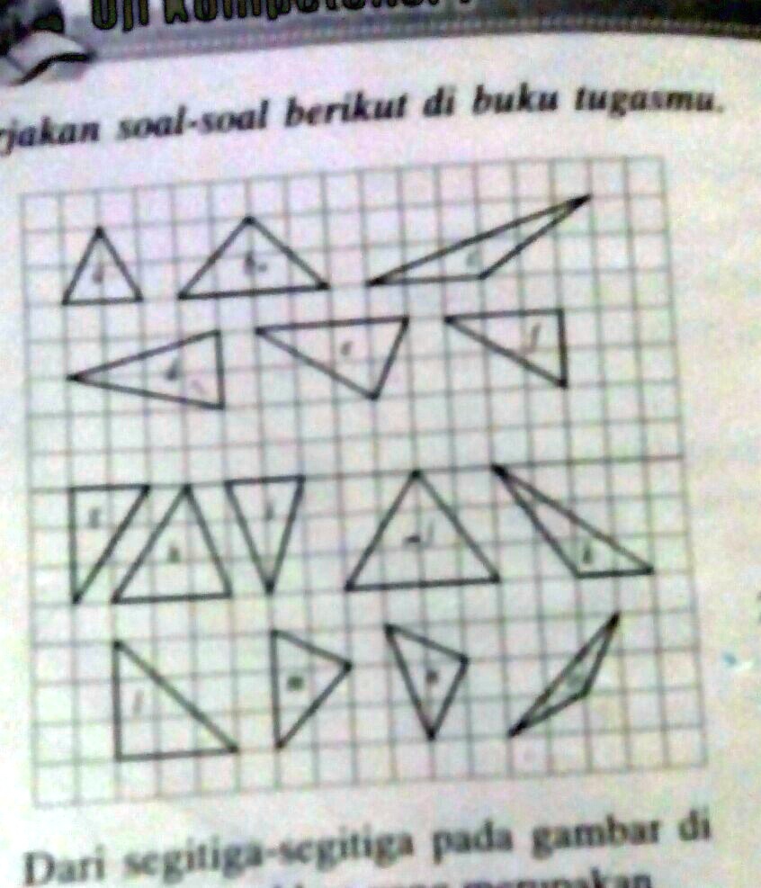 SOLVED: dari segitiga segitiga pada gambar di atas, kelompokkan yg ...