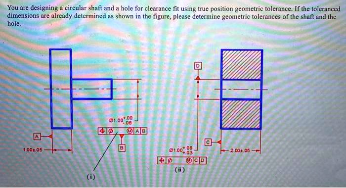 SOLVED: You are designing a circular shaft and a hole for a clearance ...
