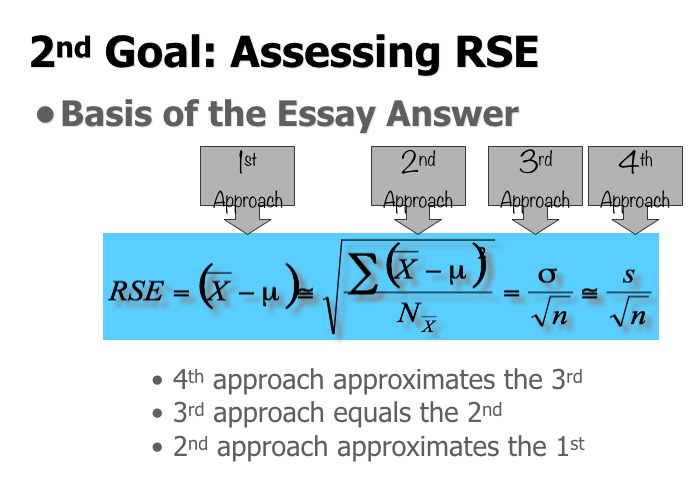 2nd Goal: Assessing RSE • Basis of the Essay Answer 1st Approach 2nd ...