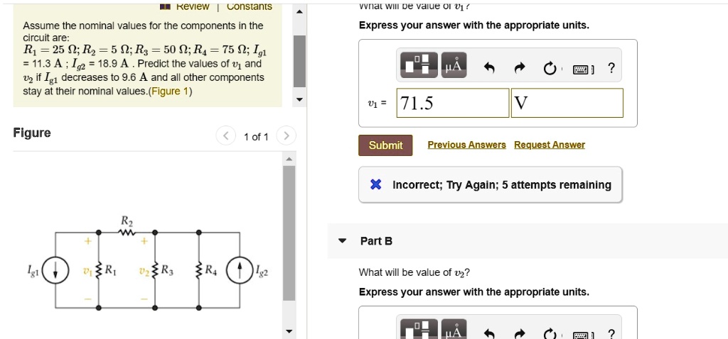 SOLVED: Assume the nominal values for the components in the circuit are ...