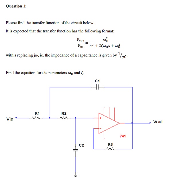 SOLVED: Please find the transfer function of the circuit below. It is expected that the transfer ...