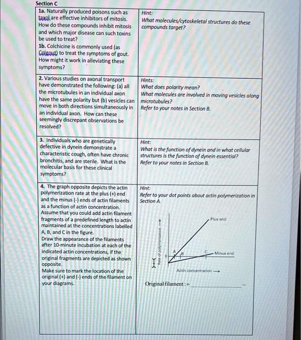 Section C 1a. Naturally produced poisons such as taxol are effective ...