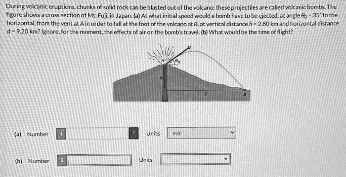 SOLVED: During volcanic eruptions, chunks of solid rock can be blasted ...
