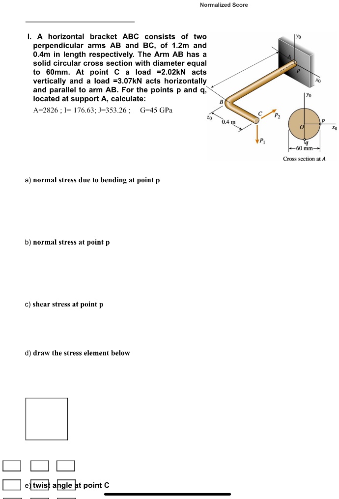 Normalized Score I. A horizontal bracket ABC consists of two ...