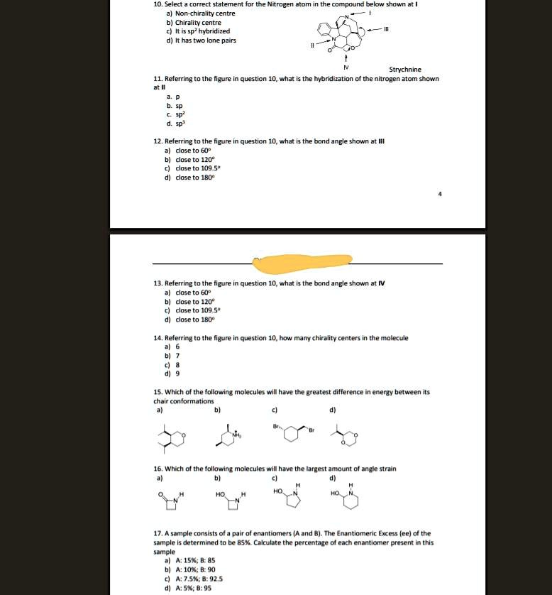 SOLVED: 10. Selec a corect statement for the Nitrogen atom In the ...
