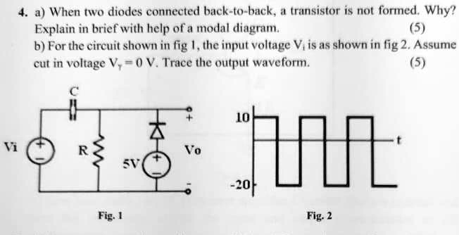 4 a when two diodes connected back to backa transistor is not formedwhy ...