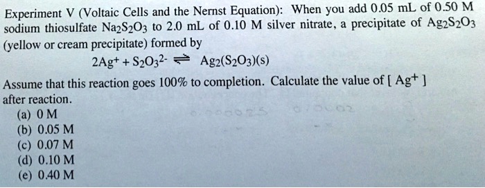 experiment v voltaic cells and the nernst equation when you add 005 ml ...