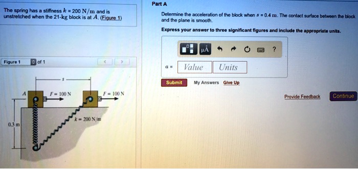 SOLVED: The spring has a stiffness k = 200 N/m and is unstretched when ...