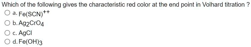 SOLVED:Which of the following gives the characteristic red color at the ...