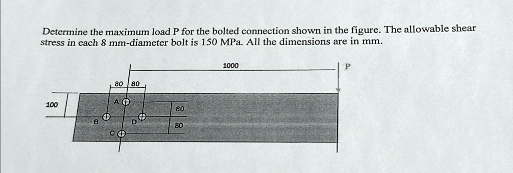 SOLVED: Determine the maximum load P for the bolted connection shown in ...