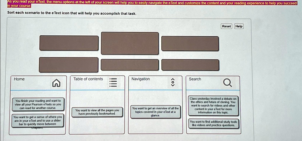As you read your eText, the menu options at the left of your screen will help you to easily ...