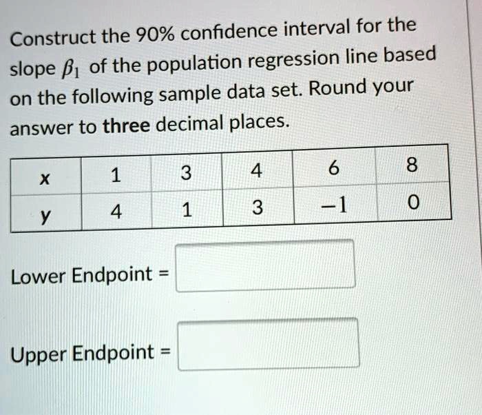 construct the 90 confidence interval for the slope b1 of the population ...