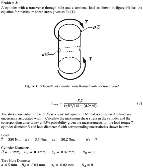 SOLVED: Problem 3: A cylinder with a transverse through hole and a ...