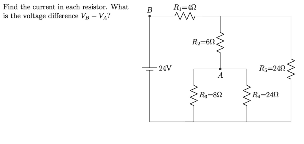 SOLVED: Find the current in each resistor. What is the voltage ...