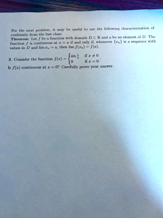 Solved Problem May Be Useful The Following Characterization For The