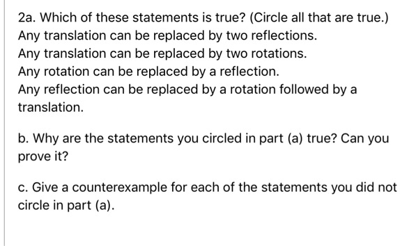 SOLVED: 2a. Which of these statements is true? (Circle all that are ...