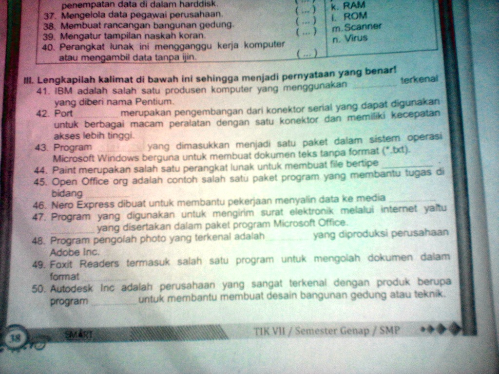 SOLVED: bantuin dong...,,please..bsok dikmpulin... penempatan data di dalam harddisk RAM 37 ...
