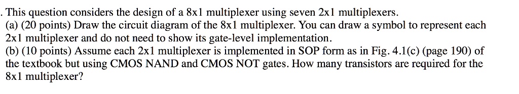 Solved This Question Considers The Design Of A 8x1 Multiplexer Using