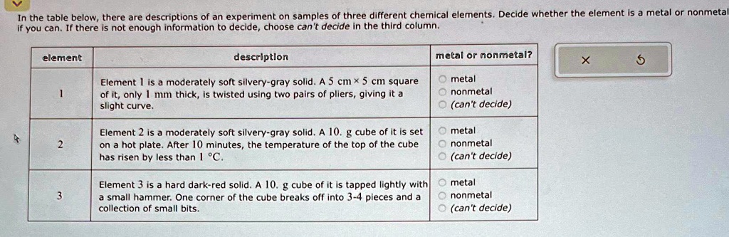 SOLVED: In the table below, there are descriptions of an experiment on ...