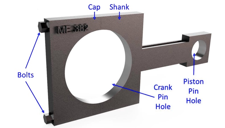 Cap Shank Bolts ME 382 Cran Pin Hole Piston Pin Hole