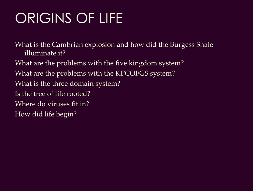 ORIGINS OF LIFE What is the Cambrian explosion and how did the Burgess ...