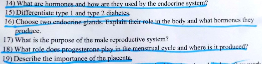SOLVED: 14) What are hormones and how are they used by the endocrine ...