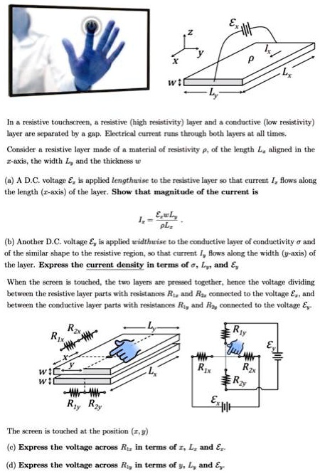 SOLVED: In a resistive touchscreen, a resistive (high resistivity ...