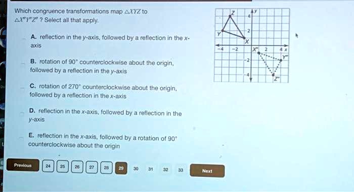 SOLVED: Texts: Which congruence transformations map YZ to? Select all ...