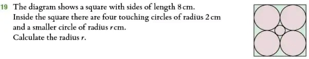 SOLVED: The diagram shows square with sides of length 8cm Inside the ...