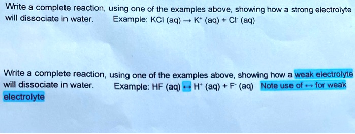 write a complete reaction using one of the examples above showing how ...