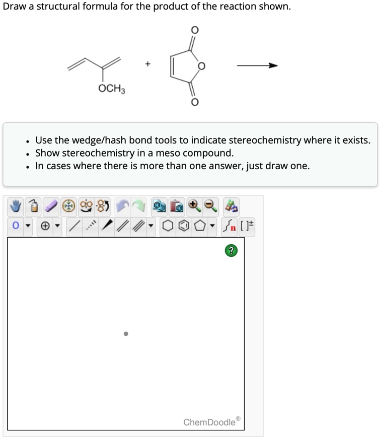Draw a structural formula for the product of the reaction shown. Use ...