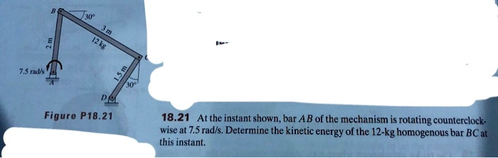 SOLVED: Figure P18.21 At the instant shown, bar AB of the mechanism is rotating counterclockwise ...