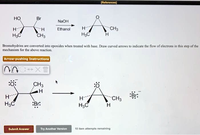 SOLVED: OH HOEN CH3 Ethanol HCl H3C CH3 Bromohydrins are converted into ...