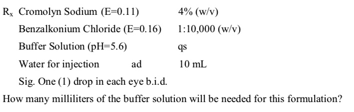 rx cromolyn sodium e01 4 wlv benzalkonium chloride e016 110000 wlv buffer solution ph 56 gs ...