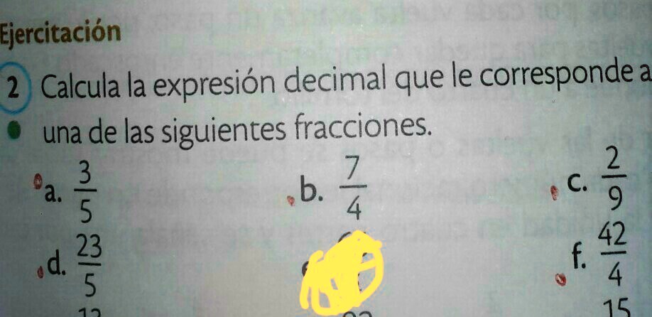 SOLVED: calcular la exprecion decimal que les corresponde a cada ...