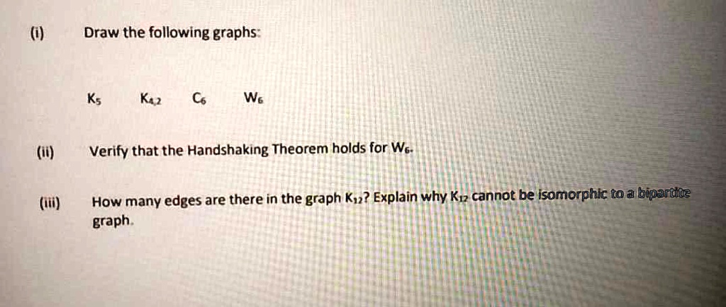 SOLVED:Draw the following graphs: Ks K} Cs Ws Verify that the ...